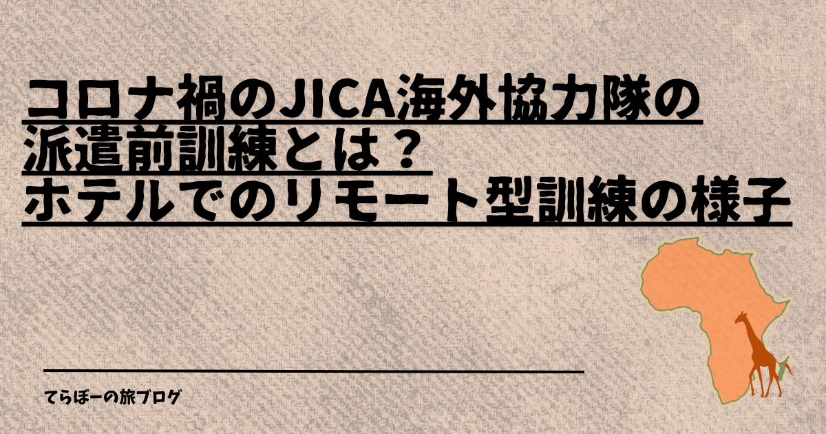 コロナ禍のJICA海外協力隊の派遣前訓練とは？ホテルでのリモート型訓練の様子 - てらぼーの旅ブログ